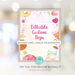 Editable Food Labels Sweet One Birthday Party Place Card, Candy ...