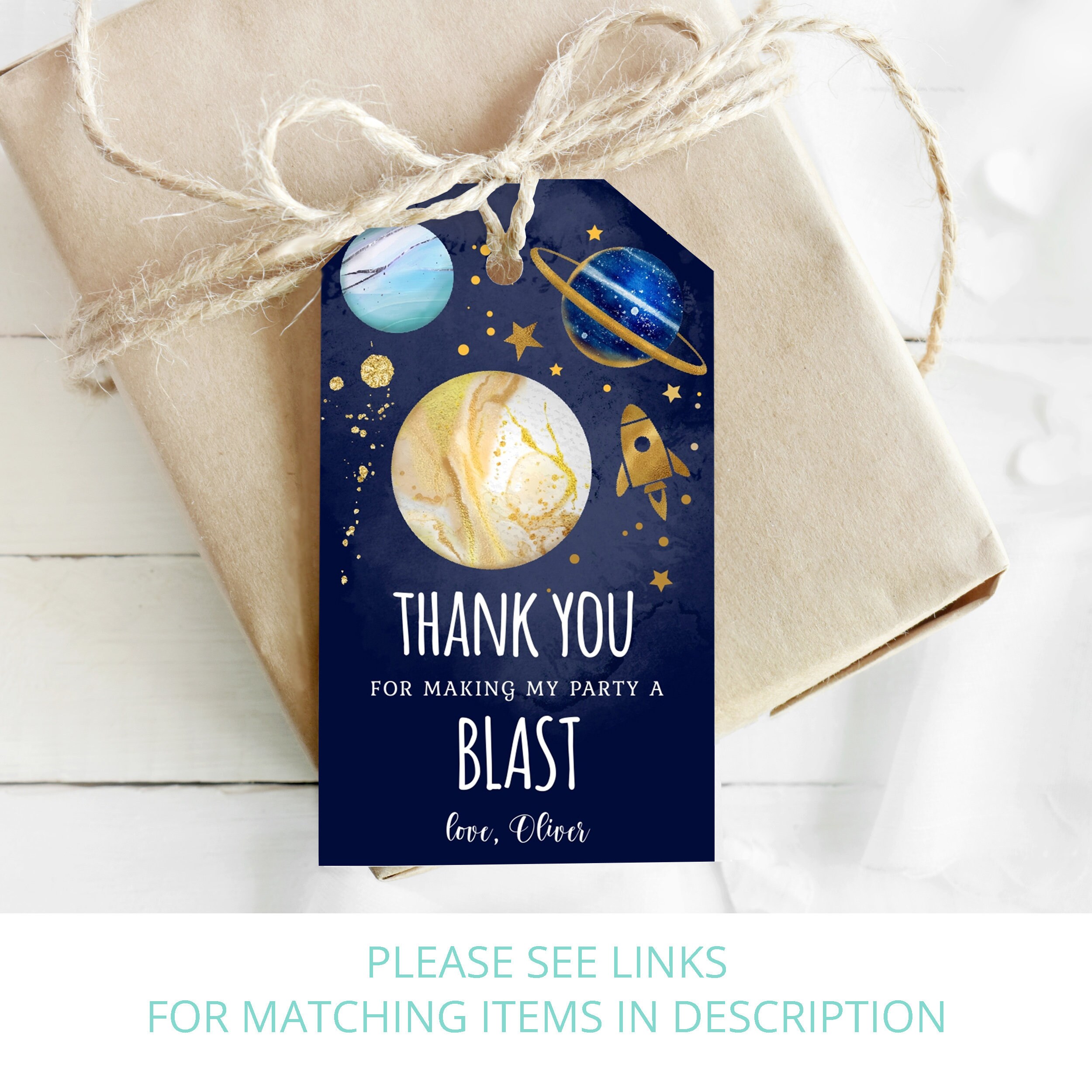Editable Outer Space Favor Tags. Space Birthday Thank You Tags, Trip ...