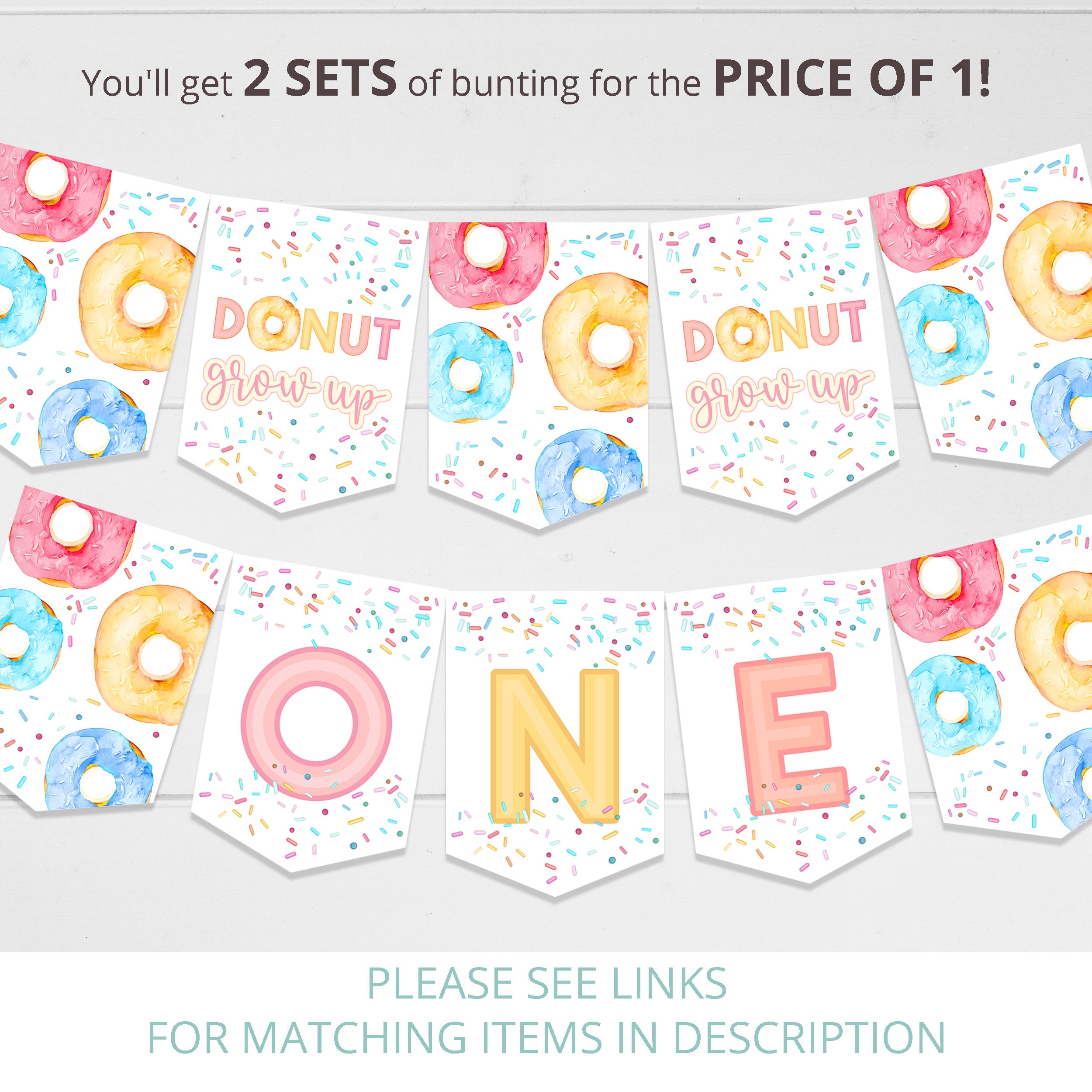Editable Donut Birthday Milestones Sign Donut Decorations - Etsy