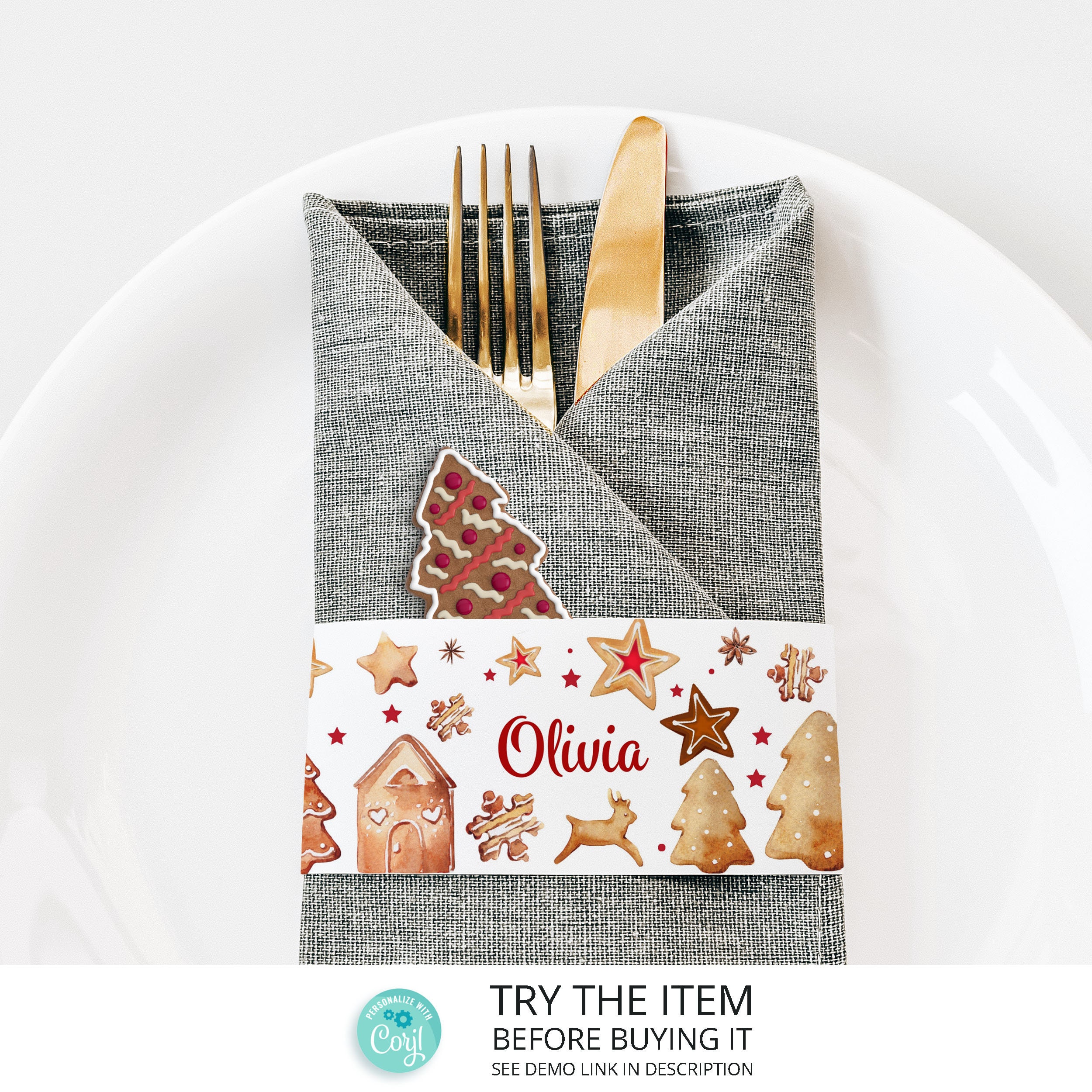 Paper Printable Napkin Ring Template