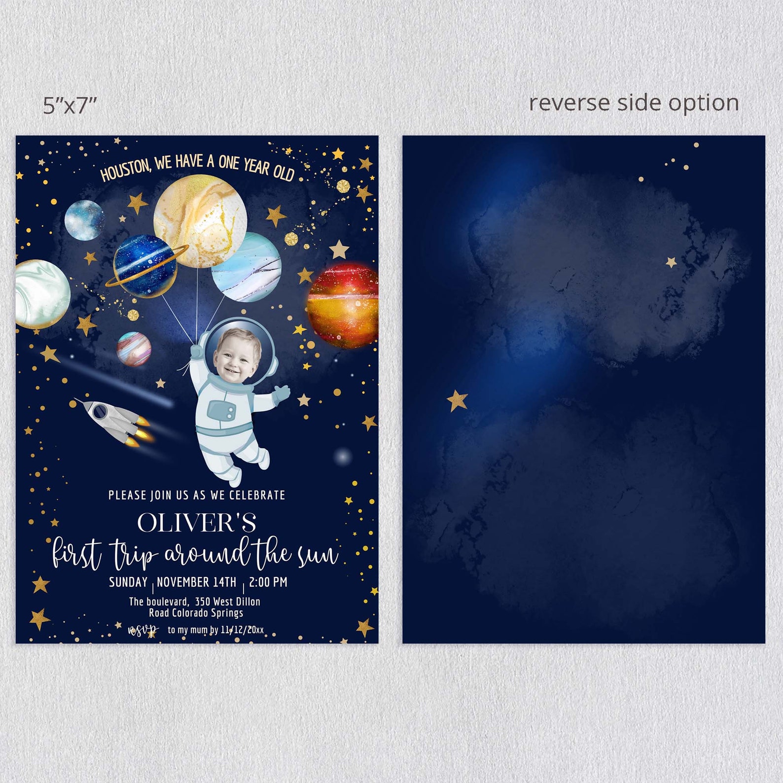 Space Birthday Invitation Personalized With Your Photo - Etsy