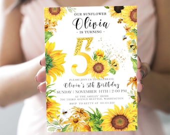 Sunflower Invitation - Etsy
