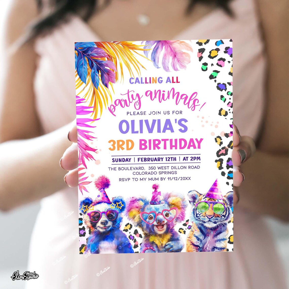 Calling All Party Animals Birthday Invitation Wild Animals Jungle ...