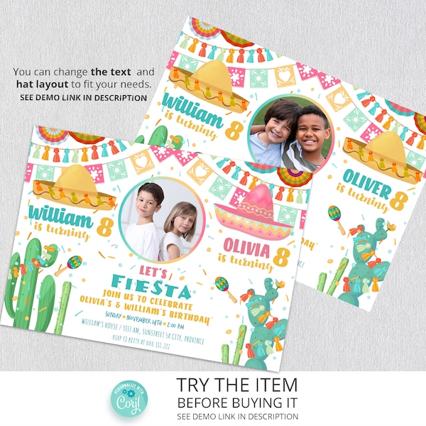 Mexican Double Fiesta Invitation - Etsy