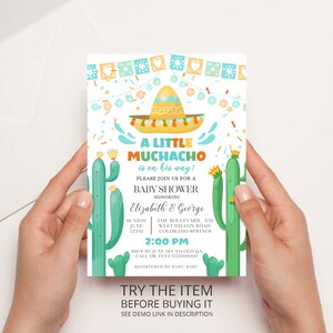 Fiesta Baby Shower Invitation A Little Muchachito Baby Shower Cactus ...