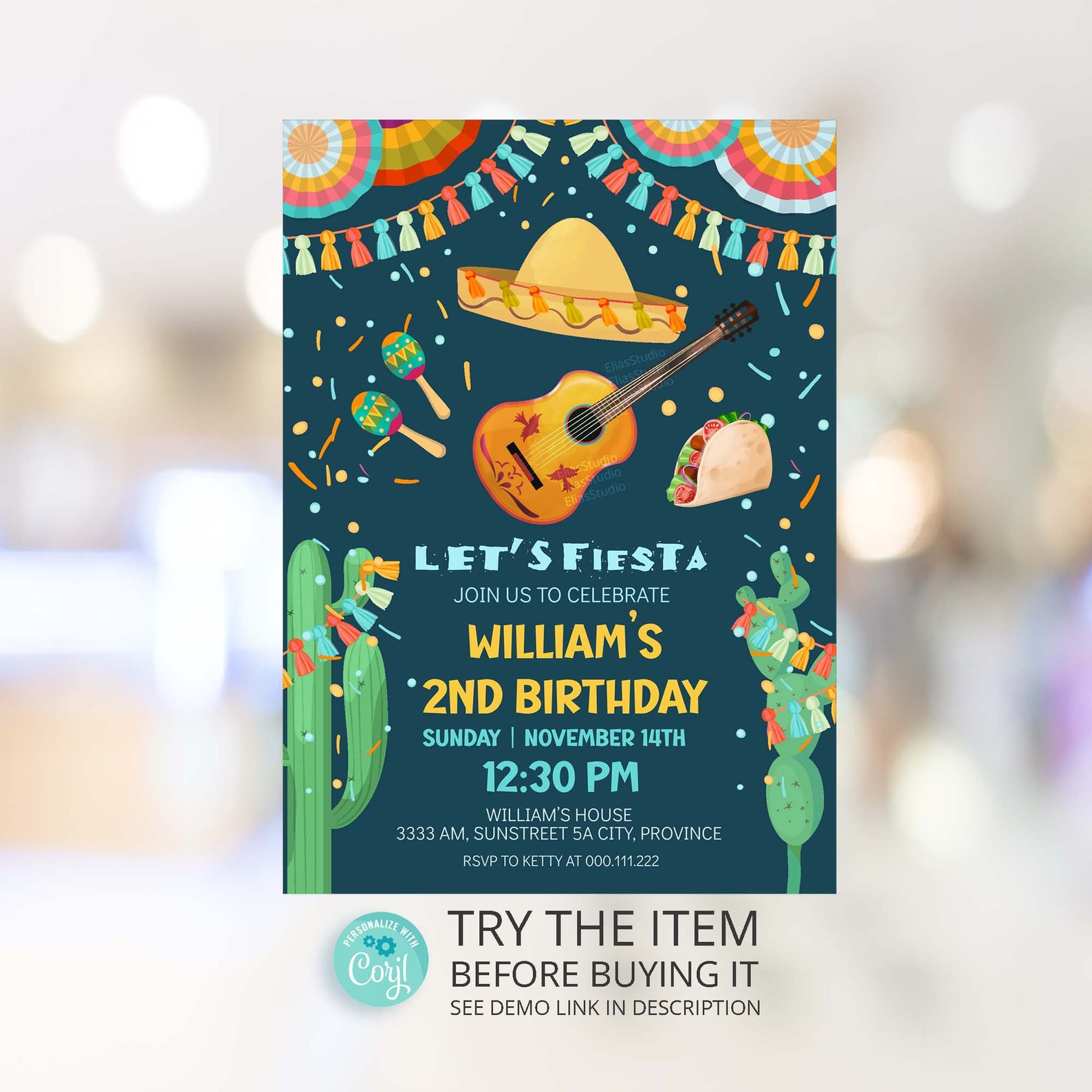 Editable Fiesta Theme Birthday Invitation Birthday Fiesta - Etsy