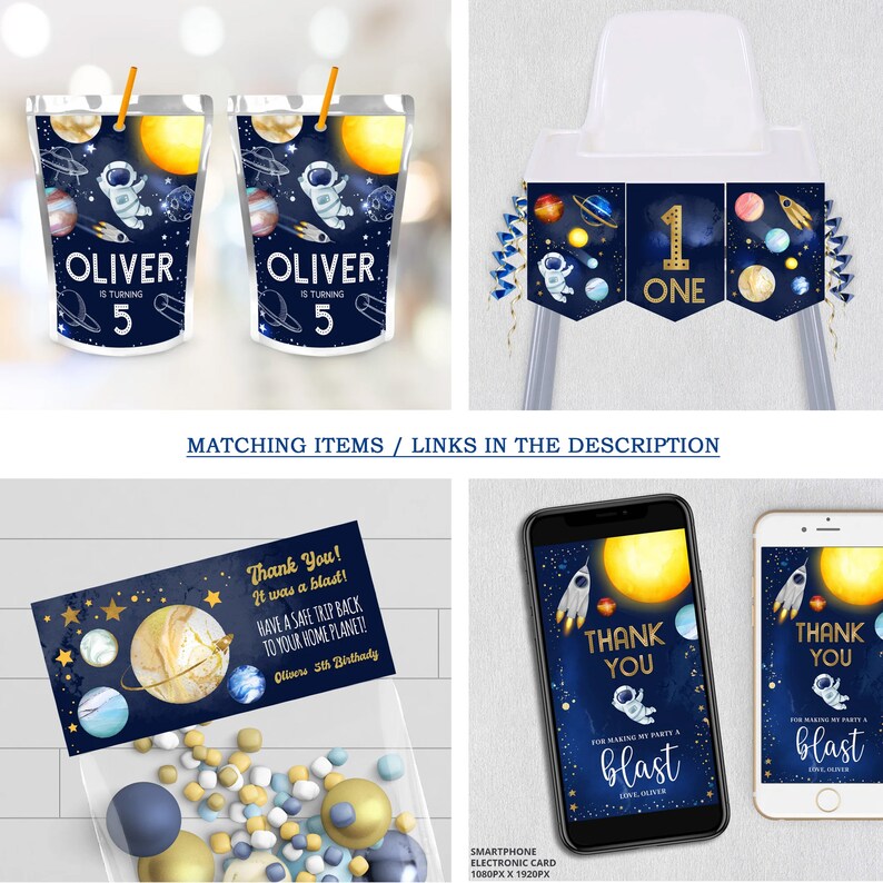 Animated Invitation Space Birthday GIF Invitation Can Be Used as a Text ...