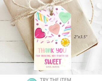 Candy Thank You Tags - Etsy