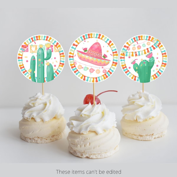 Fiesta Cupcake Toppers - Etsy