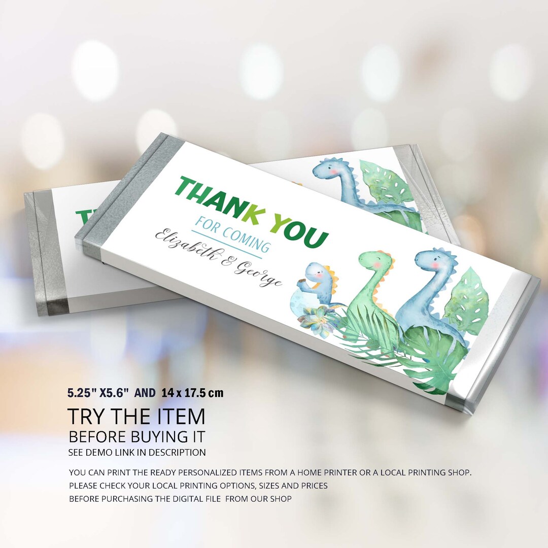 Dinosaur Baby Shower Theme, Thank You Favors Baby Shower, Chocolate ...