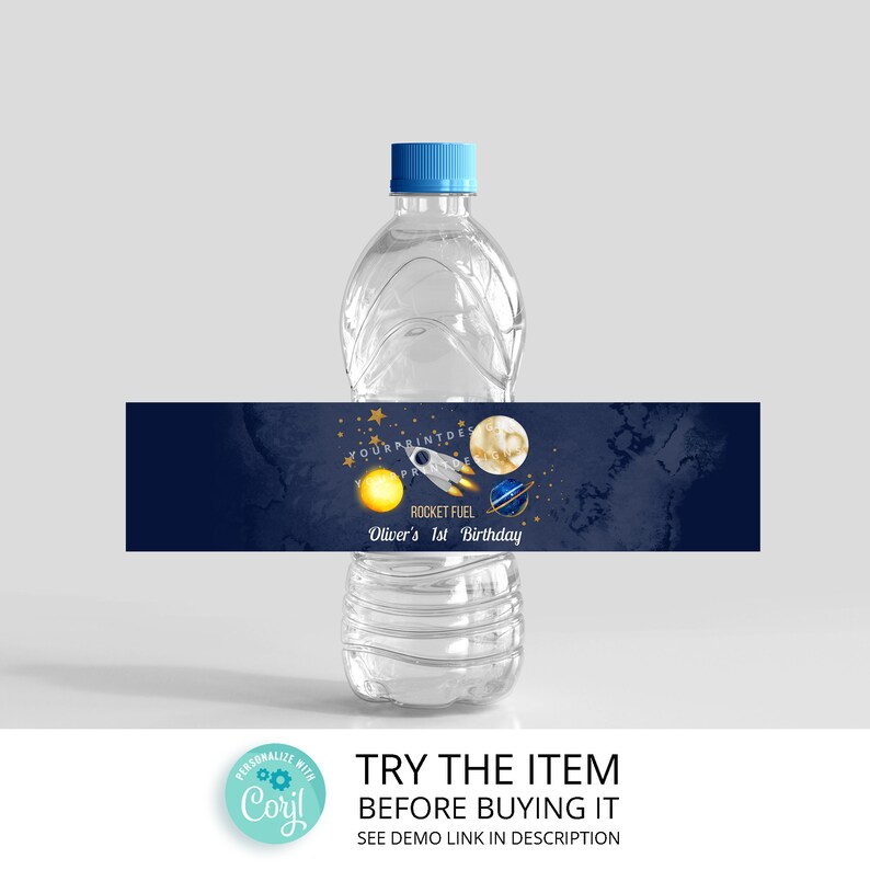 Editable Outer Space Water Bottle Labels Galaxy Party - Etsy