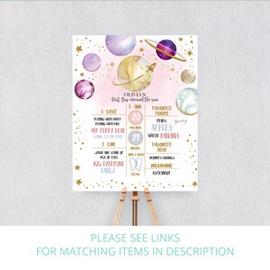 Editable Outer Space Birthday Welcome Sign | First Trip Around the Sun ...