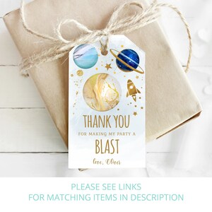 Editable Outer Space Treat Bag Toppers • Treat Bag Label Galaxy Party ...