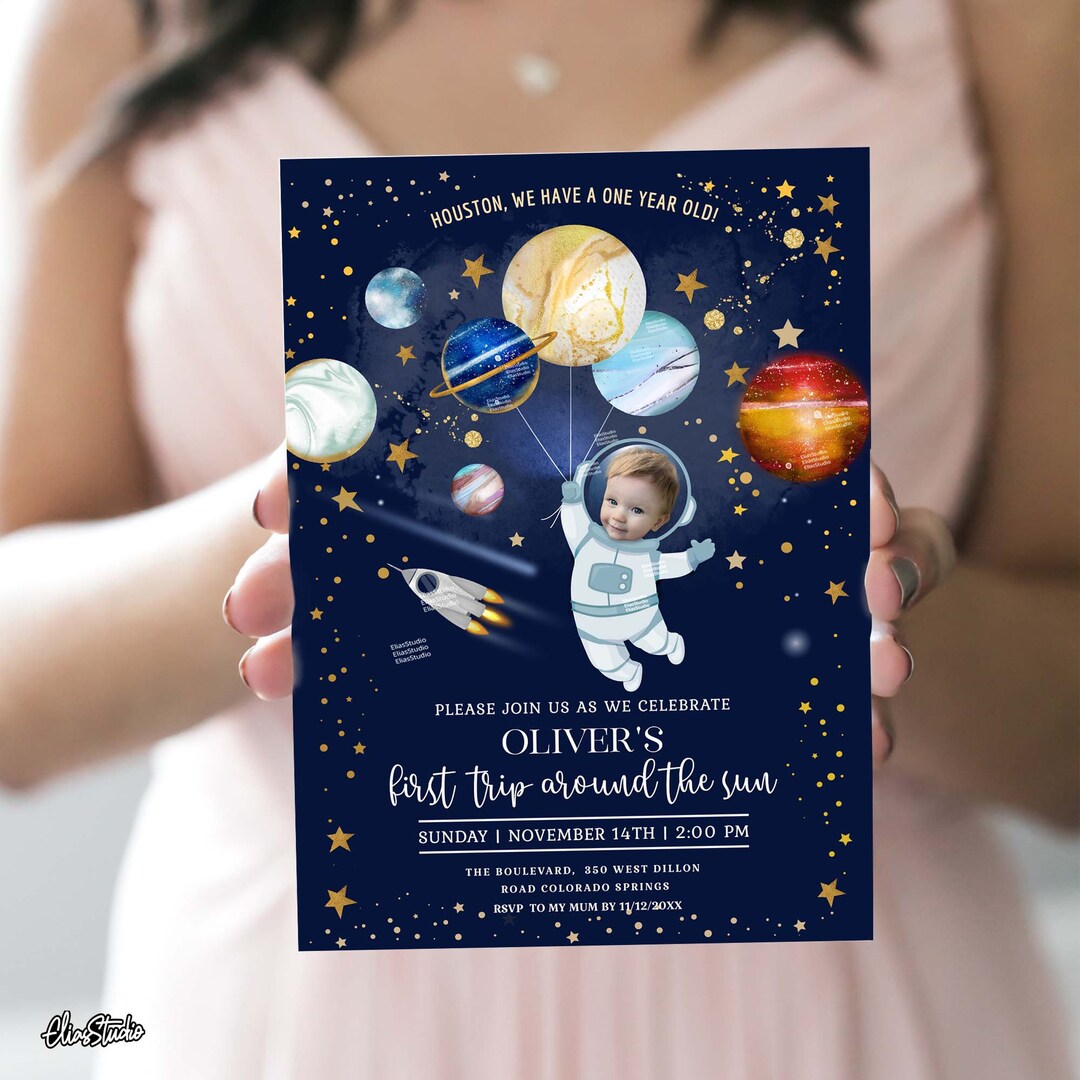 Space Birthday Invitation Personalized With Your Photo, DIGITAL FILE ...