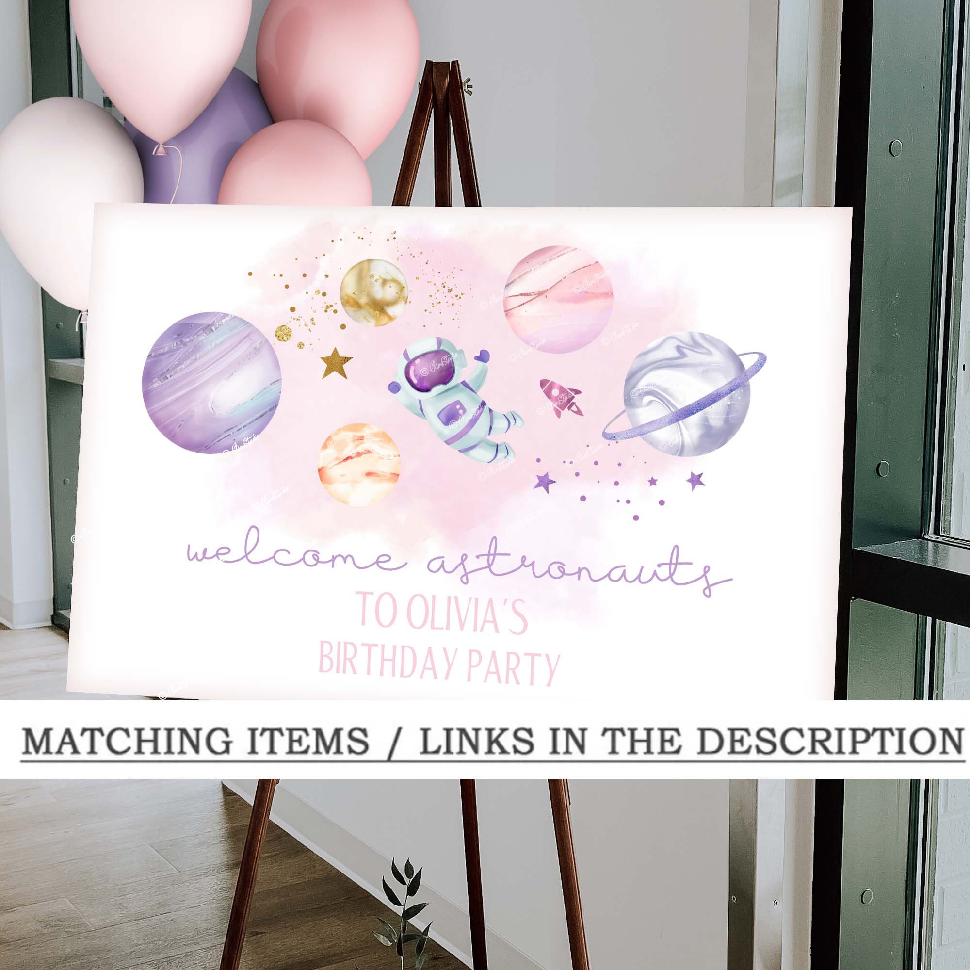 Editable Outer Space Favor Tags Pink Gold Space Birthday Thank - Etsy