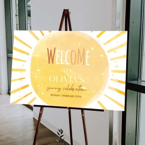 Sunshine Baby Shower Welcome Sign Template, A Little Ray of Sunshine ...