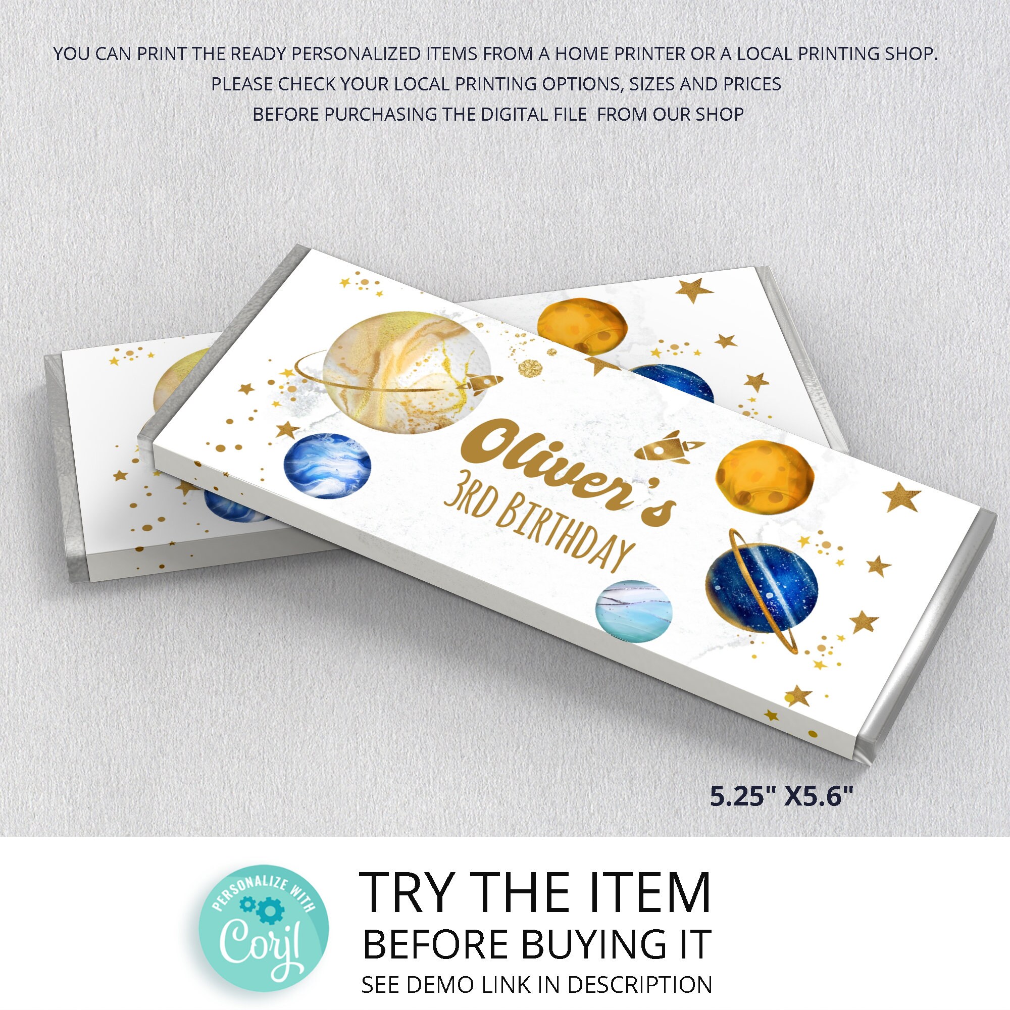 Editable Outer Space Chocolate Bar Wrapper • Candy Bar Wrappers Galaxy ...