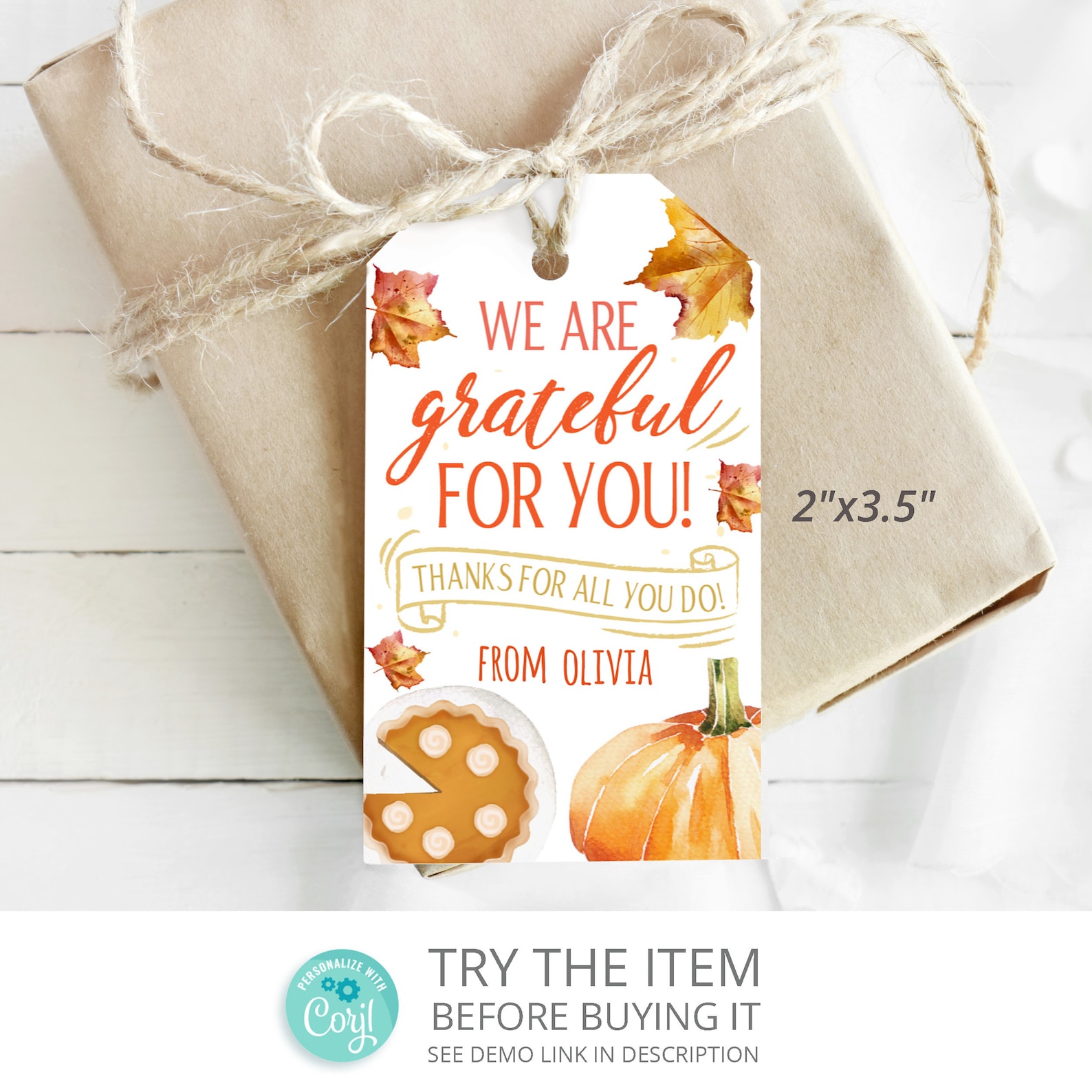 Editable Thanksgiving Gift Tags Thanksgiving Label Teacher - Etsy