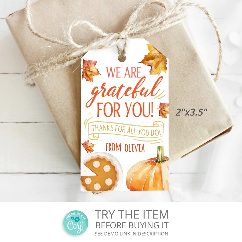 Editable Thanksgiving Gift Tags Thanksgiving Label Teacher - Etsy