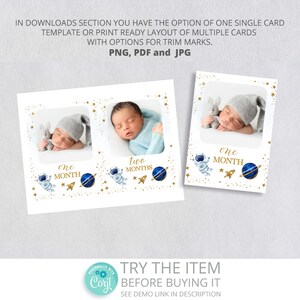 Editable Space Birthday Banner, Monthly Photo Banner, First Year Photos ...