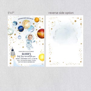 Editable Space Birthday Invitation Personalized With Your Photo DIGITAL ...