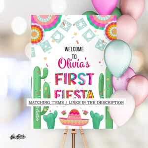 First Fiesta Birthday Bunting Banner, 1st Birthday Girl Decorations ...