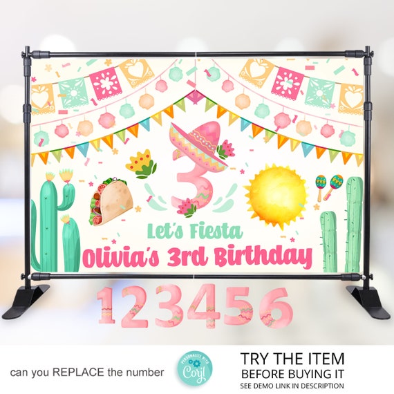 Editable Banner Backdrop Fiesta Party Personalized Fiesta | Etsy