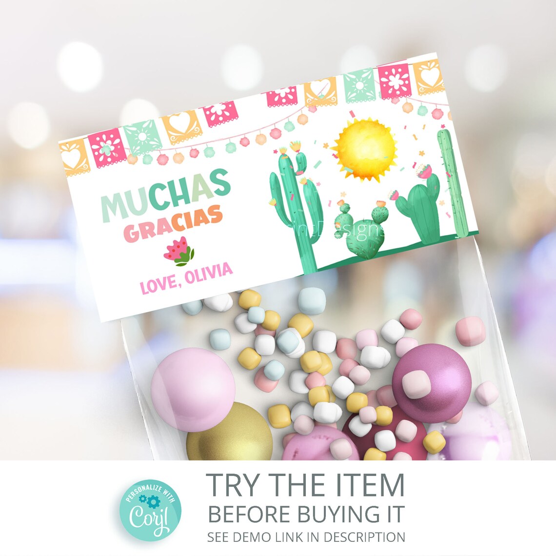 Editable Fiesta Birthday Treat Bag Toppers • Fiesta Party Treat Bag ...