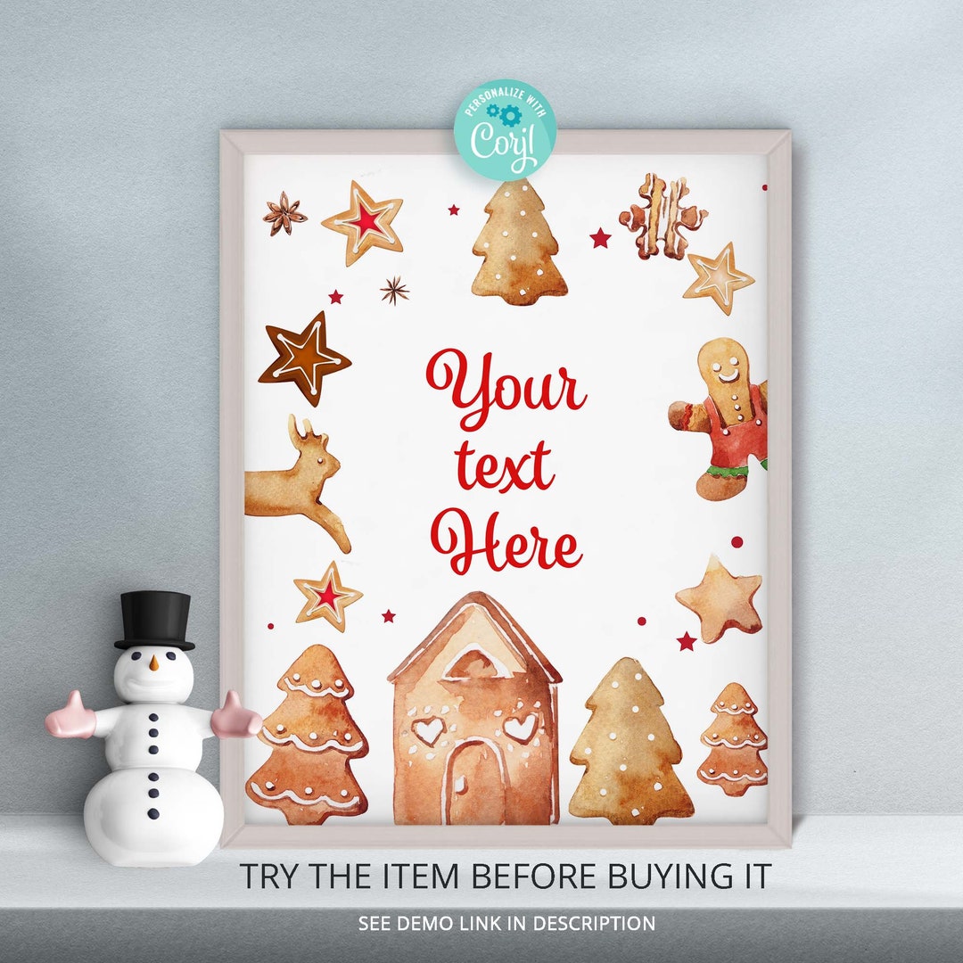 Holiday Edition Editable Custom Sign Template Christmas Party ...