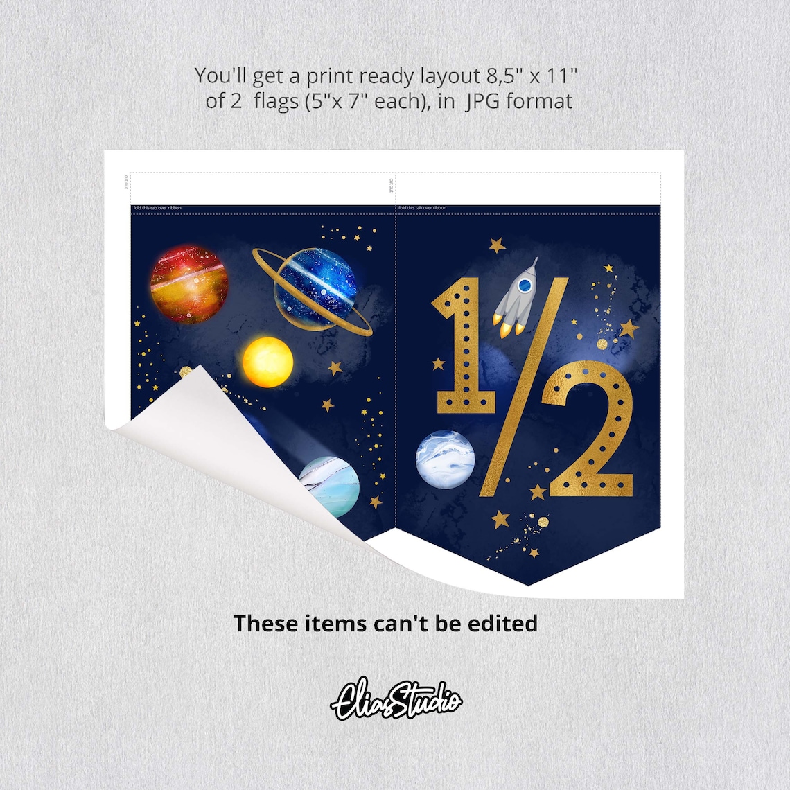 Half Birthday Boy Decorations, Outer Space Party, High Chair Banner Boy ...
