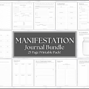 Manifestation Journal, Affirmation, Printable Kit, Law of Attraction ...