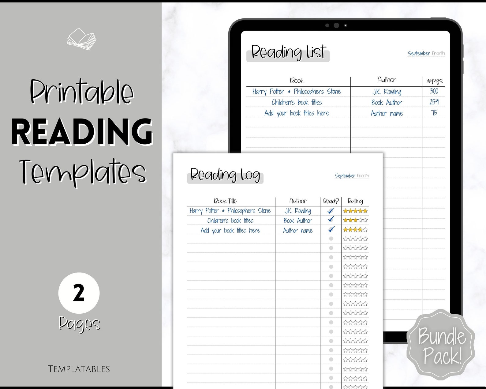 Kids Reading Log Reading List Printable Summer Reading - Etsy