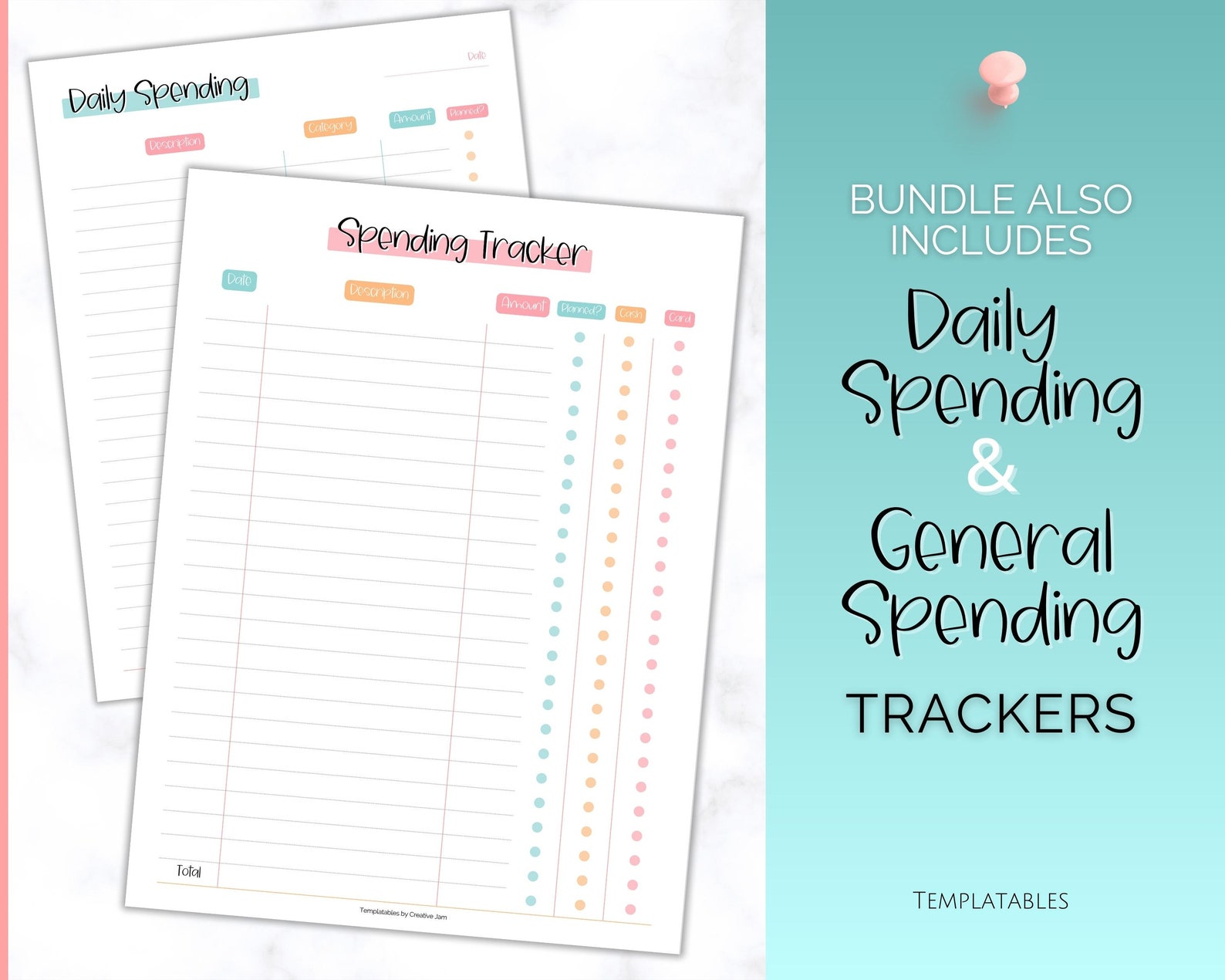 Weekly Spending Tracker, Printable Spending Log, Weekly Budget Planner ...