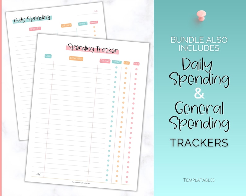 Weekly Spending Tracker, Printable Spending Log, Weekly Budget Planner ...