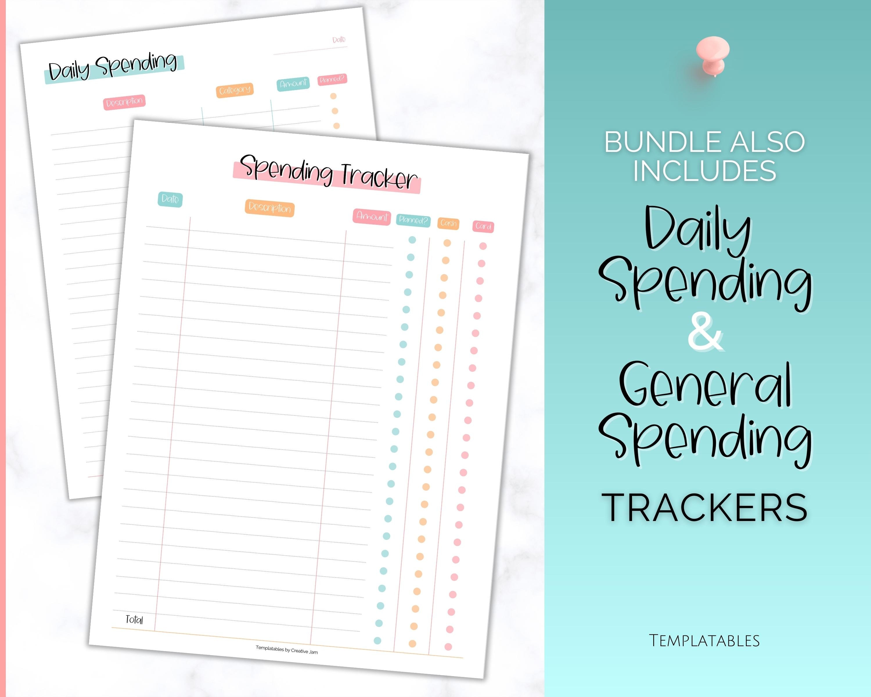 Weekly Spending Tracker, Printable Spending Log, Weekly Budget Planner ...