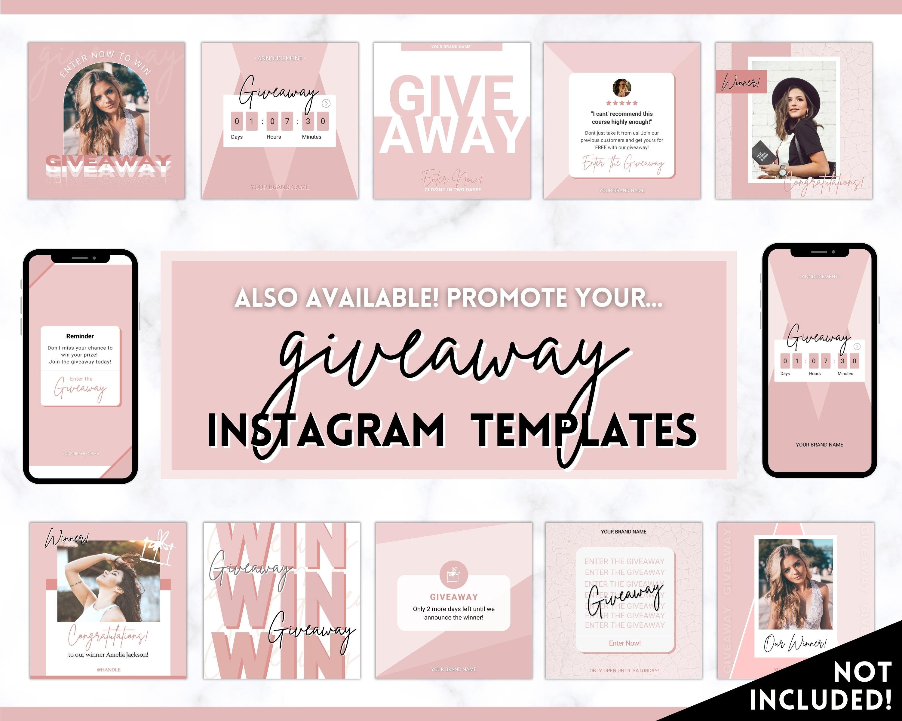 Giveaway Template, Social Media Planner, Printable Giveaway Tracker ...