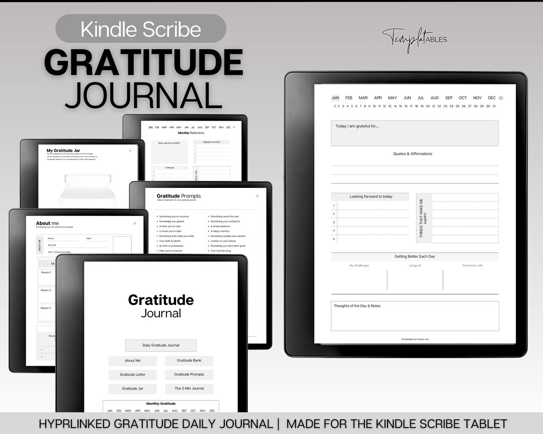 Kindle Scribe Templates, Digital Gratitude Journal, Daily Mindfulness ...