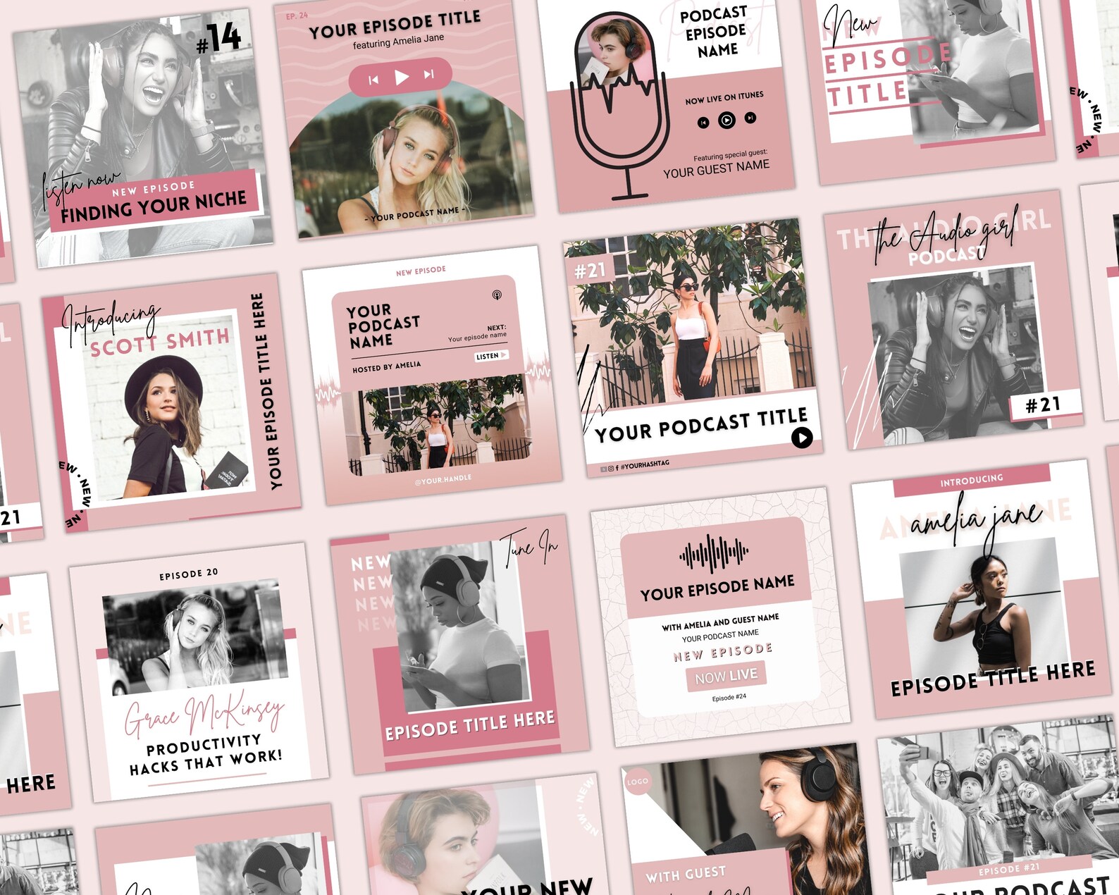 15 Editable Podcast Cover Art Templates. Podcast Canva BUNDLE. - Etsy