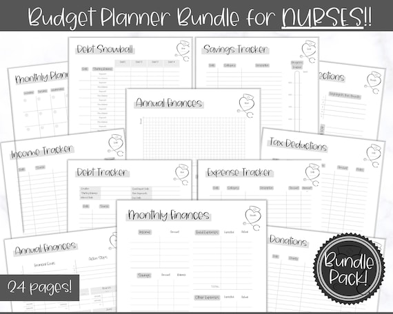 Ultimate NURSE Budget Planner Printable BUNDLE Financial - Etsy