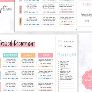 Colorful Meal Planner Printable, Weekly Food Diary, Meal Tracker, Food ...