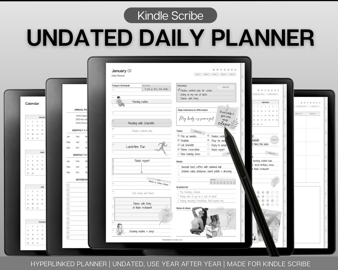 Kindle Scribe Templates, UNDATED Daily Planner, Weekly, Monthly Planner ...
