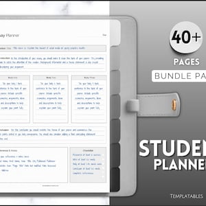Student Planner Printable BUNDLE, 40 Pg Study Planner, Academic ...