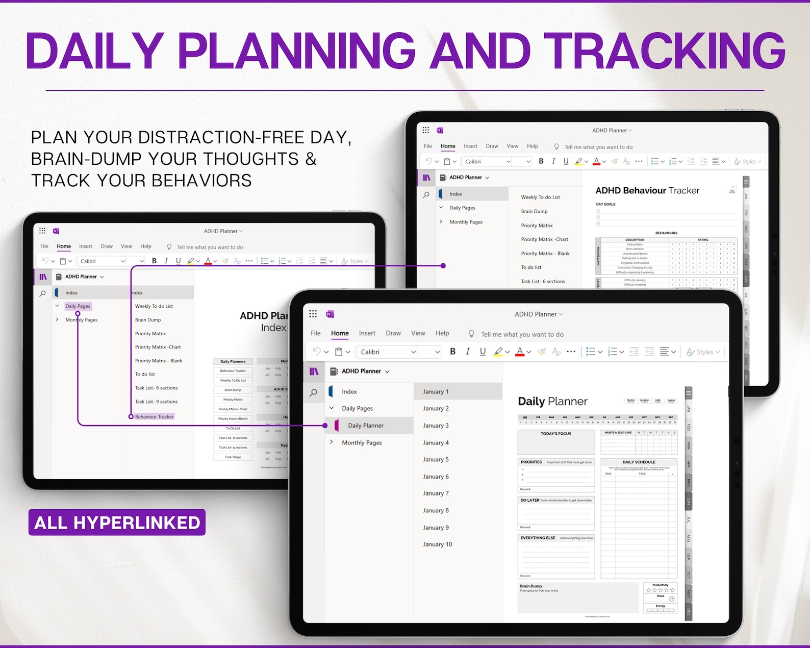 Onenote Planner, ADHD Digital Planner, Neurodivergent Adults, Brain ...