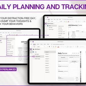 Onenote ADHD Planner, Digital Planner for Neurodivergent Adults, Brain ...