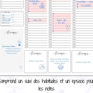 FRENCH Weekly Planner Printable, Français, Hourly Planner, Plan De La ...