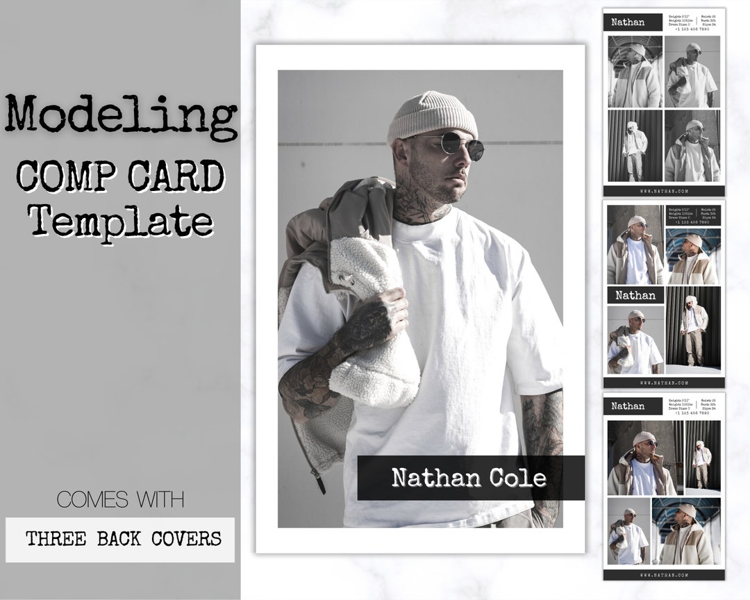 COMP CARD Template. Modeling Photocard! Zed Card for Models. Z Card ...