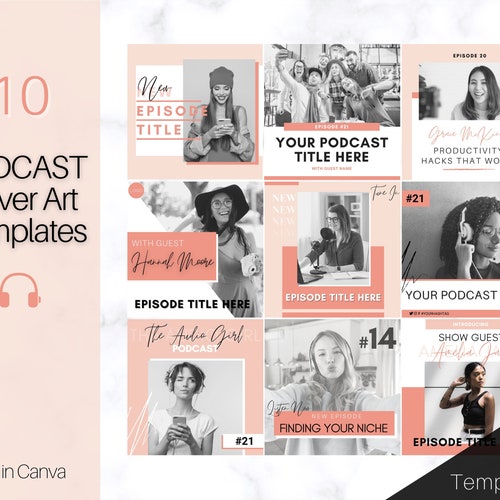 Podcast Cover Art Templates for Canva Podcast Graphics - Etsy
