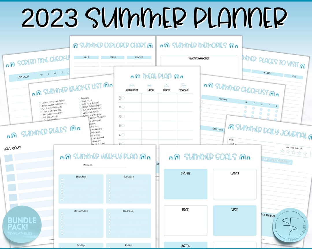 2023 Summer Planner, Kids Chore Chart, Summer Schedule, Screen Time ...