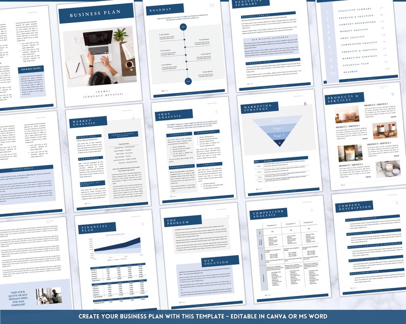 Small Business Plan Template Business Planner Proposal Start - Etsy UK
