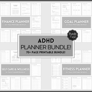 Ultimate ADHD Planner Bundle, Printable ADHD Daily Life Planner, Brain ...